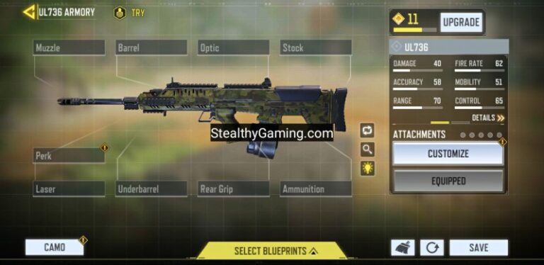 COD Mobile UL736 Gunsmith Loadout | “Low recoil” UL736 Loadout ...