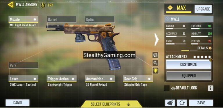 COD Mobile MW11 Gunsmith Loadout | ‘High Mobility’ MW11 Pistol Loadout ...